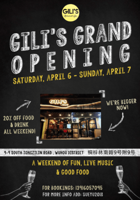 Gili's Bar and Restaurant Grand Opening | Chengdu-Expat.com