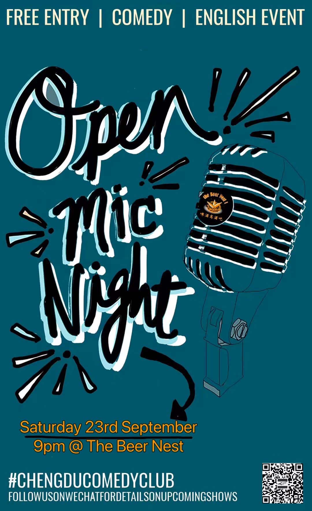 FREE Comedy Open Mic Night @ The Beer Nest | Chengdu-Expat.com